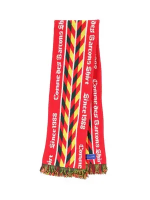 Comme Des Garçons 'football' Scarf Red