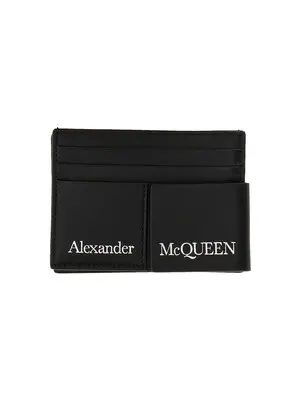 Alexander McQueen Card Holder With Logo - Black