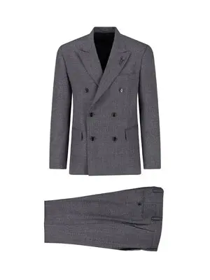 Cesare Attolini Tagliatore Virgin Wool Double-breasted Suit - Gray