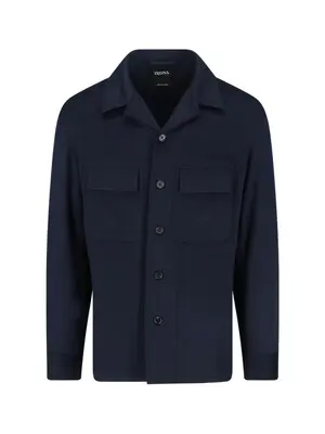 Zegna Logo Overshirts For Men