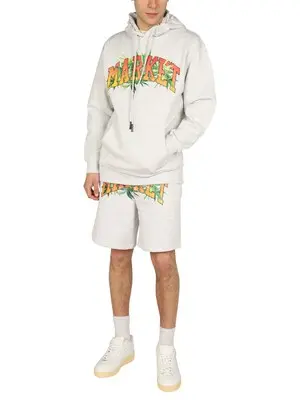 MARKET Logo Print Hoodie - Grey
