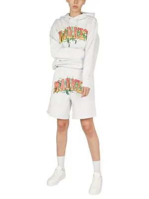 MARKET Logo Print Hoodie - Grey