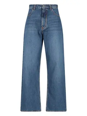 Alaïa Low Waist Denim Jeans - Blue