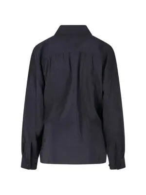LEMAIRE Draped Cotton-silk Blend Shirt - Black