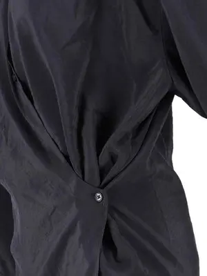 LEMAIRE Draped Cotton-silk Blend Shirt - Black