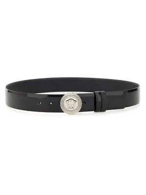 Versace Reversible Belt With Medusa Detail - Black