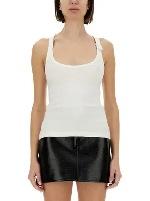 COURREGES Ribbed Tank Top - White