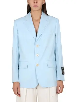 Marni Cool Wool Long Blazer - Azure