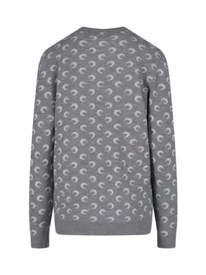 MARINE SERRE Moon Logo Knit Sweater - Gray