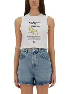 MOSCHINO JEANS Printed Cropped Top