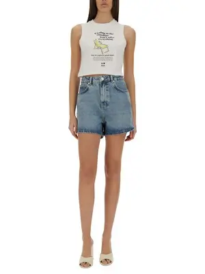 MOSCHINO JEANS Printed Cropped Top