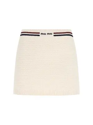 Balmain Knitted Mini Skirt - Cream