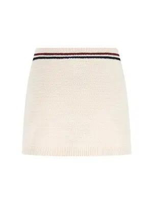 Balmain Knitted Mini Skirt - Cream