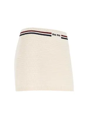 Balmain Knitted Mini Skirt - Cream