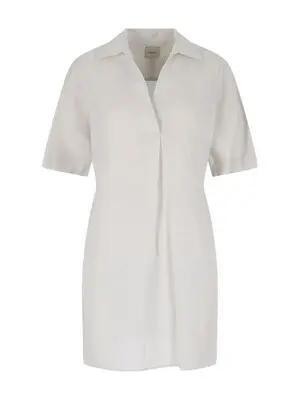 Calvin Klein Mini Chemisier Dress - Gray
