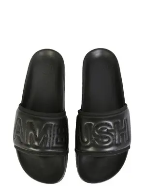 AMBUSH Leather Slide Sandals - Black