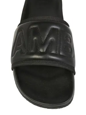 AMBUSH Leather Slide Sandals - Black