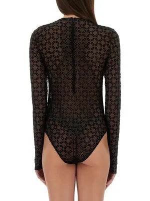 Givenchy Monogram Tulle Bodysuit - Black