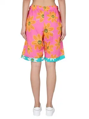 BARROW Sunflower Print Bermuda Shorts