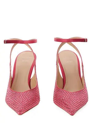 LEONIE HANNE X LIU JO Satin Slingback With Hourglass Heel - Fuchsia