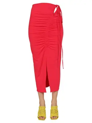 SELF-PORTRAIT Midi Jersey Skirt - Fuchsia