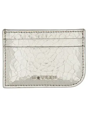 Alexander McQueen Leather Card Holder - Silver