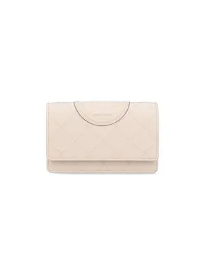 Tory Burch Fleming" Chain Wallet - Cream