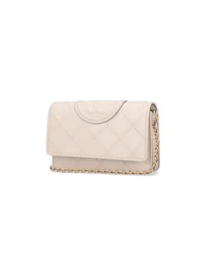 Tory Burch Fleming" Chain Wallet - Cream
