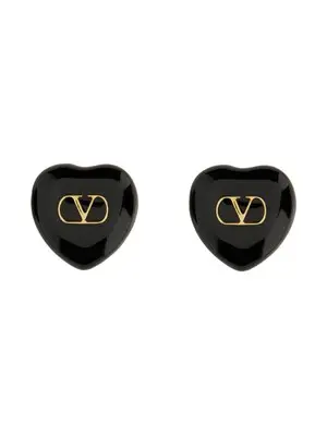 Valentino Garavani Coeur Royal Stud Earrings - Black