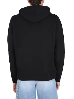 Gcds Hooded Sweatshirt With Graphic Detail - Black