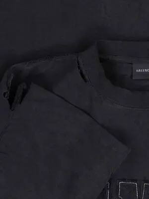 Balenciaga Destroyed Logo T-shirt - Black