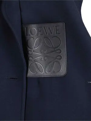 Loewe Double-breasted Wool Coat - Blue