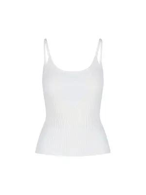 COURREGES Ribbed Logo Tank Top