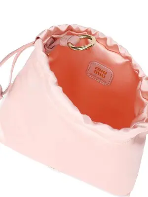 Miu Miu Satin Logo Pouch - Pink