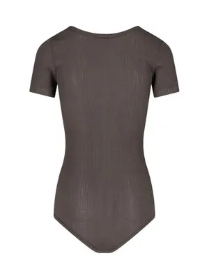 LEMAIRE Ribbed Bodysuit - Brown