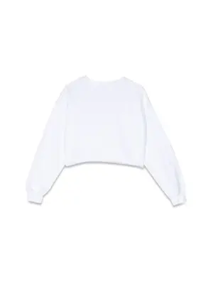 MSGM Cropped Sweatshirt - White