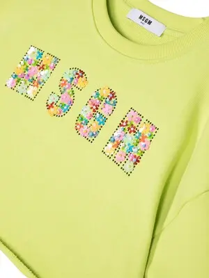 MSGM Cropped Sweatshirt - Yellow
