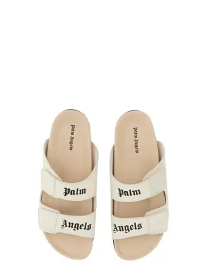 Palm Angels Logo Sandals - White