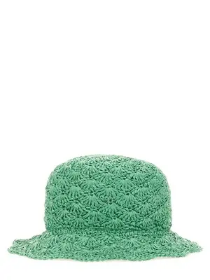 Red Valentino Raffia Bucket Hat - Green