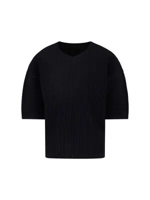 Issey Miyake Pleated T-shirt - Black