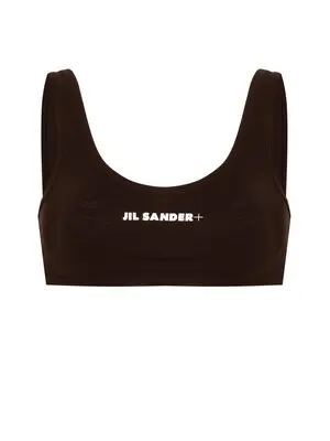 JIL SANDER Logo Bikini Top - Brown