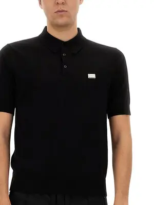 Dolce & Gabbana Polo With Logo - Black