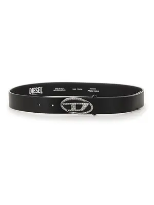 DIESEL Belt With Logo - Black
