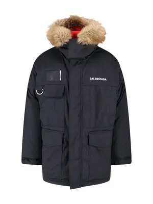 Balenciaga Logo Reversible Down Jacket