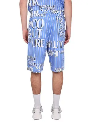 Versace Bermuda Shorts With Logo - Azure