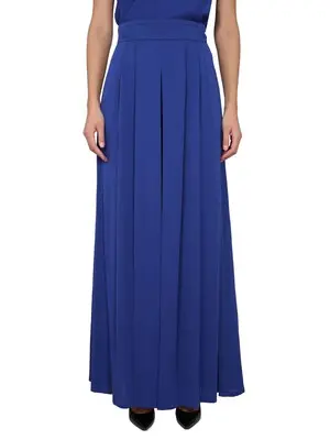 Max Mara Wide Leg Silk Trousers - Blue