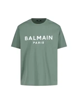 Balmain 'paris' T-shirt Green
