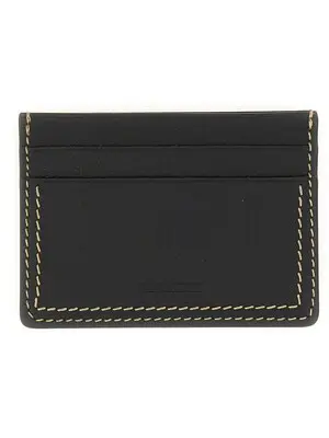JIL SANDER Leather Card Holder - Black
