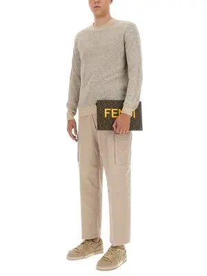 Fendi Regular Fit Gabardine Trousers