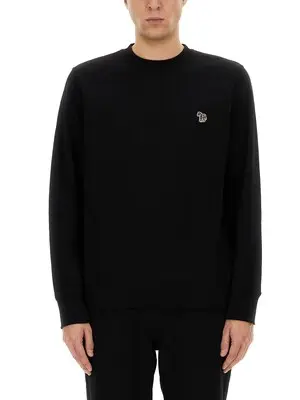 Paul Smith Sweatshirt With Zebra Embroidery - Black